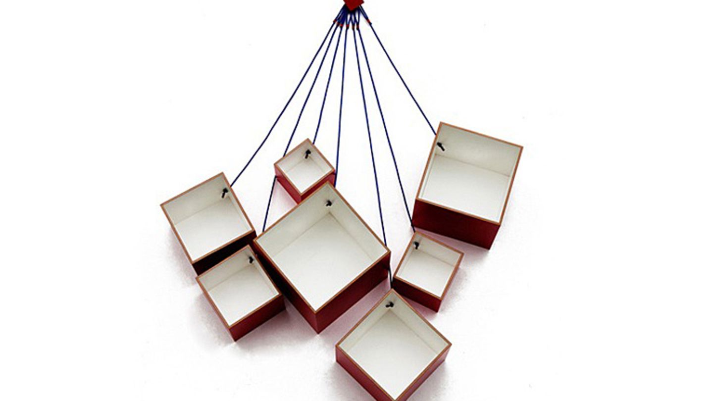 Regal "Box 1-7" mit Leder-Aufhängung - [SCHÖNER WOHNEN]