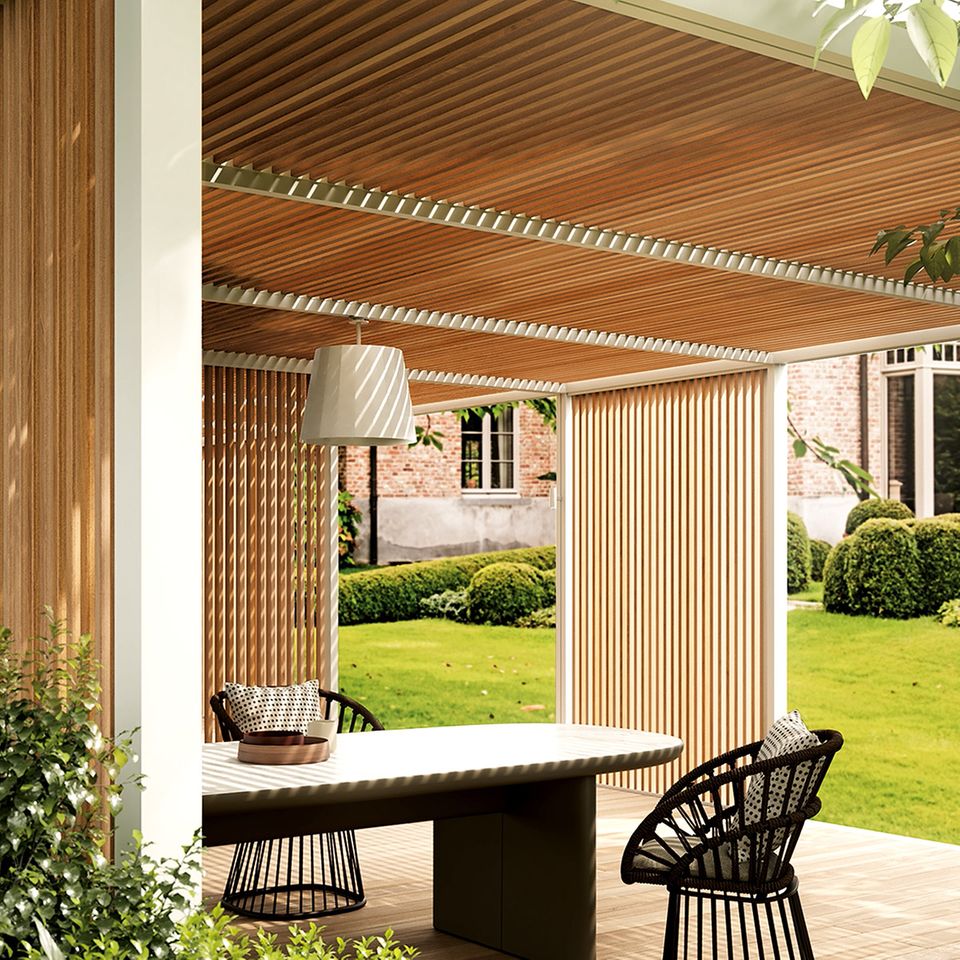 Feste Sonnendachkonstruktion als Sonnenschutz - [SCHÖNER WOHNEN]