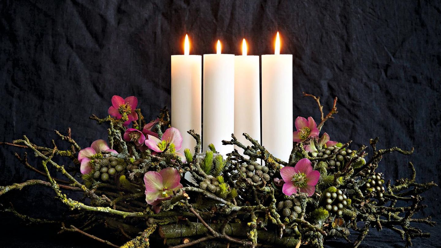 Kerzenhalter "Fyran" von Born in Sweden als Adventskranz - [SCHÖNER WOHNEN]