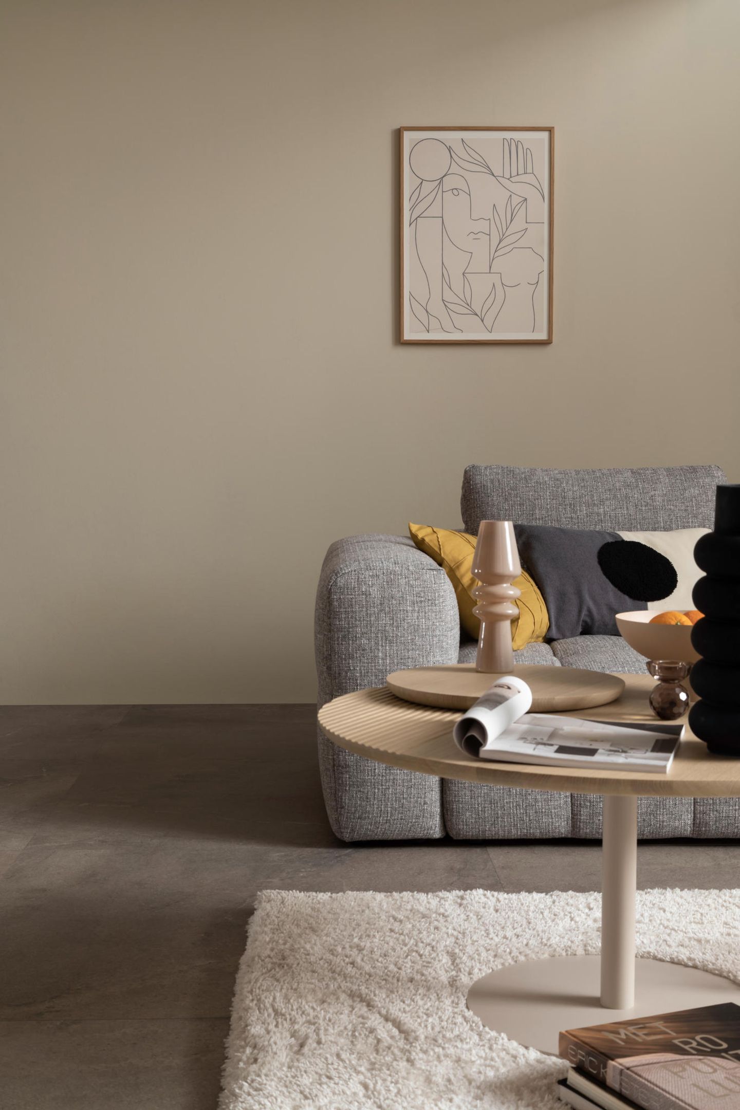 Wand in Greige - [SCHÖNER WOHNEN]